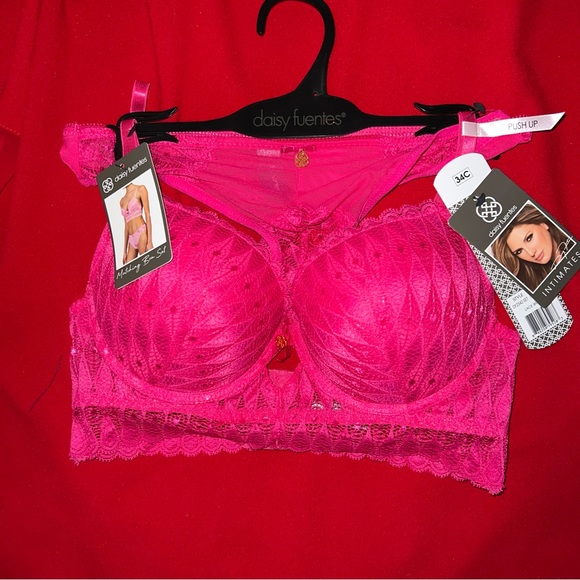 Intimates & Sleepwear | Daisy Fuentes Bra Set 34c Thong Panty Med Pink ...